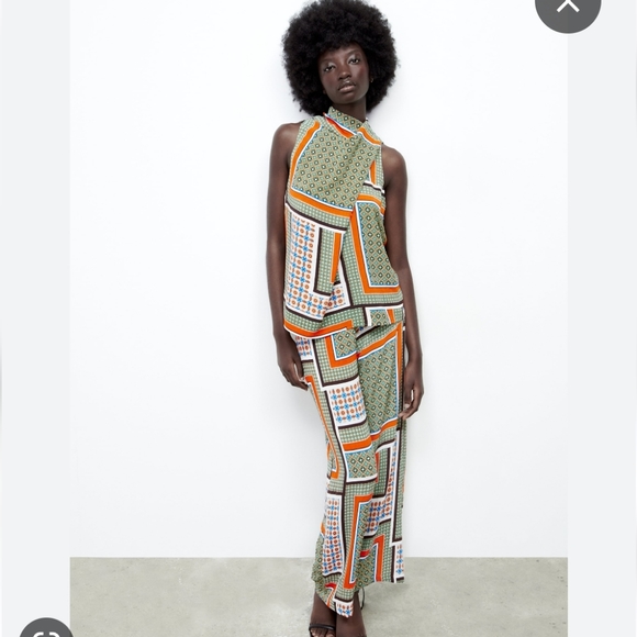 Zara | Tops | Zara Geometric Print Top | Poshmark